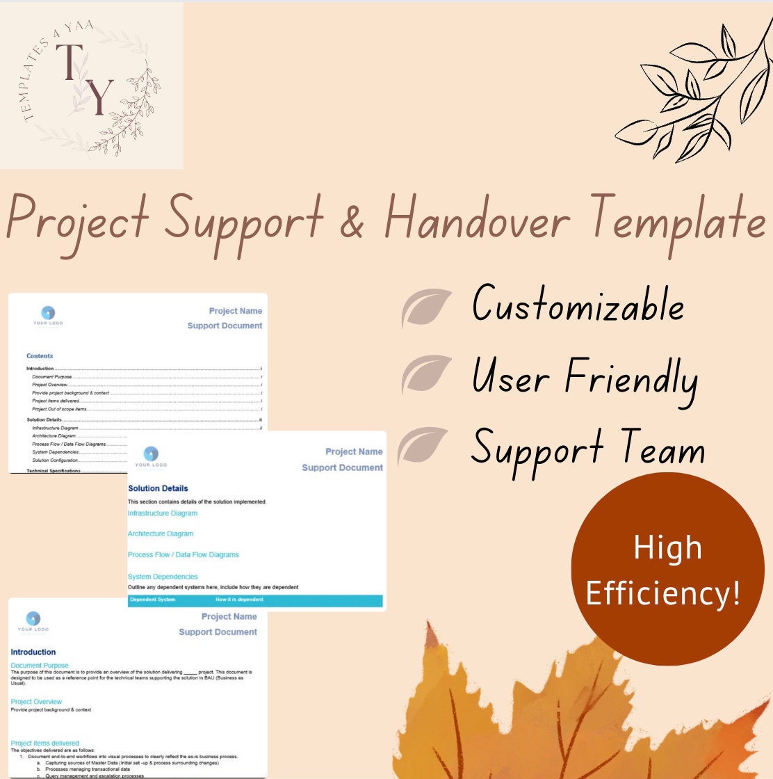 Seamless Project Support & Handover: Microsoft Word Template for ...