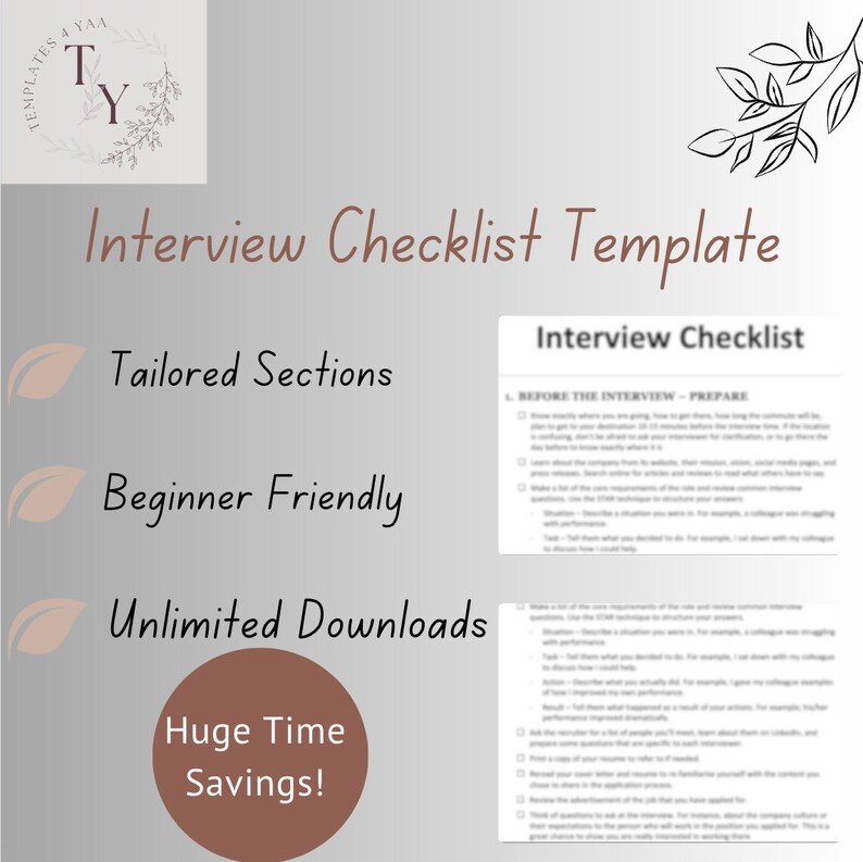 Interview Excellence: Comprehensive PDF Interview Checklist - Etsy