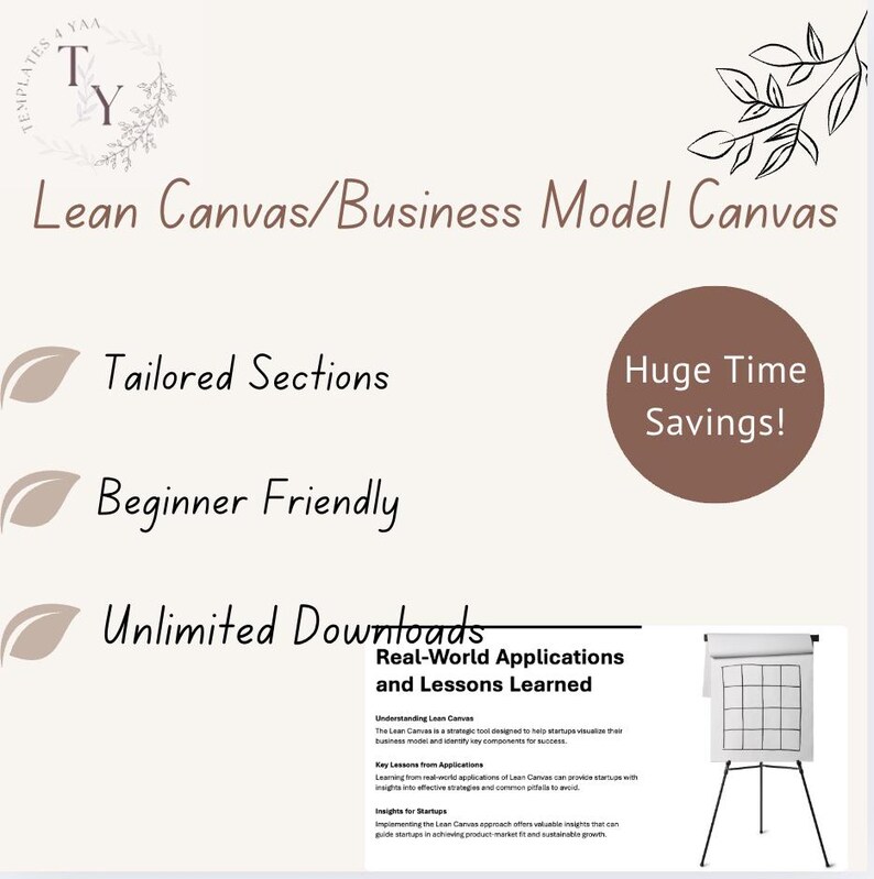 Lean Canvas & Business Model Canvas: Ms Powerpoint Template - Etsy