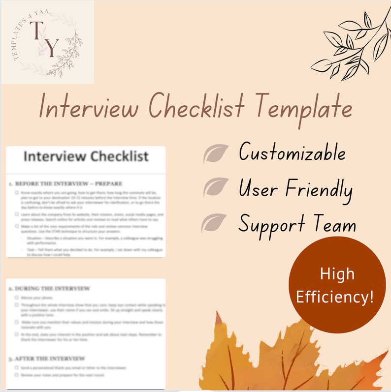 Interview Excellence: Comprehensive PDF Interview Checklist - Etsy