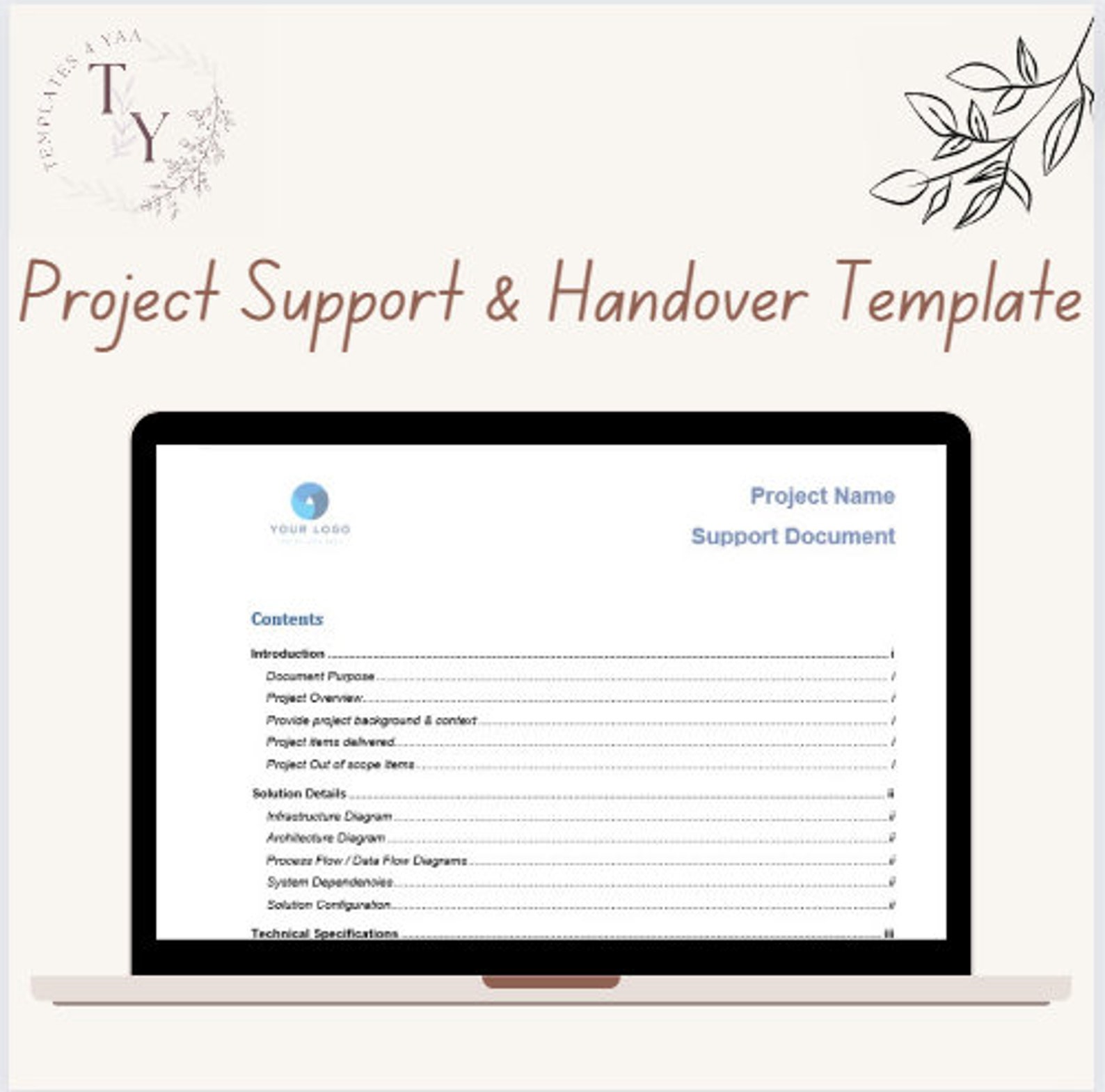 Seamless Project Support & Handover: Microsoft Word Template for ...