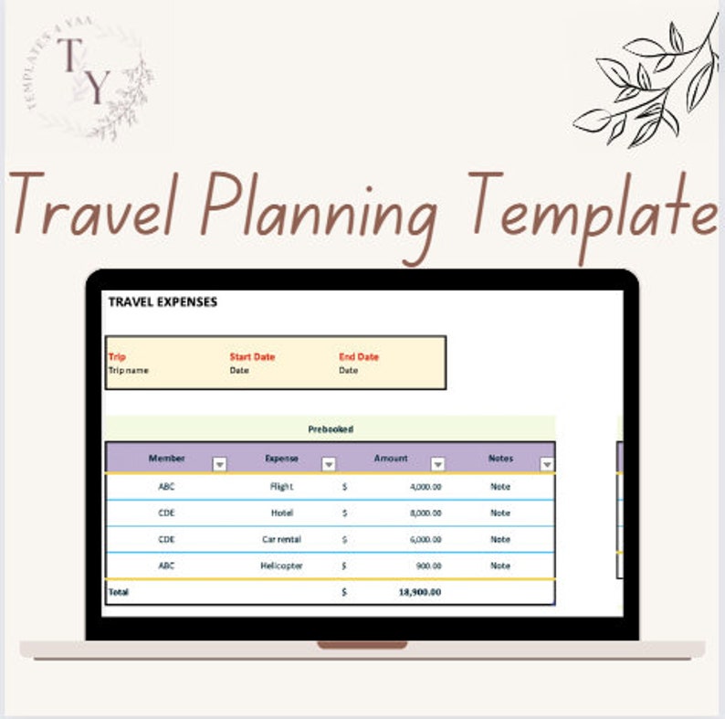 Ultimate Travel Planning Excel Template: Organize Your Adventures With ...