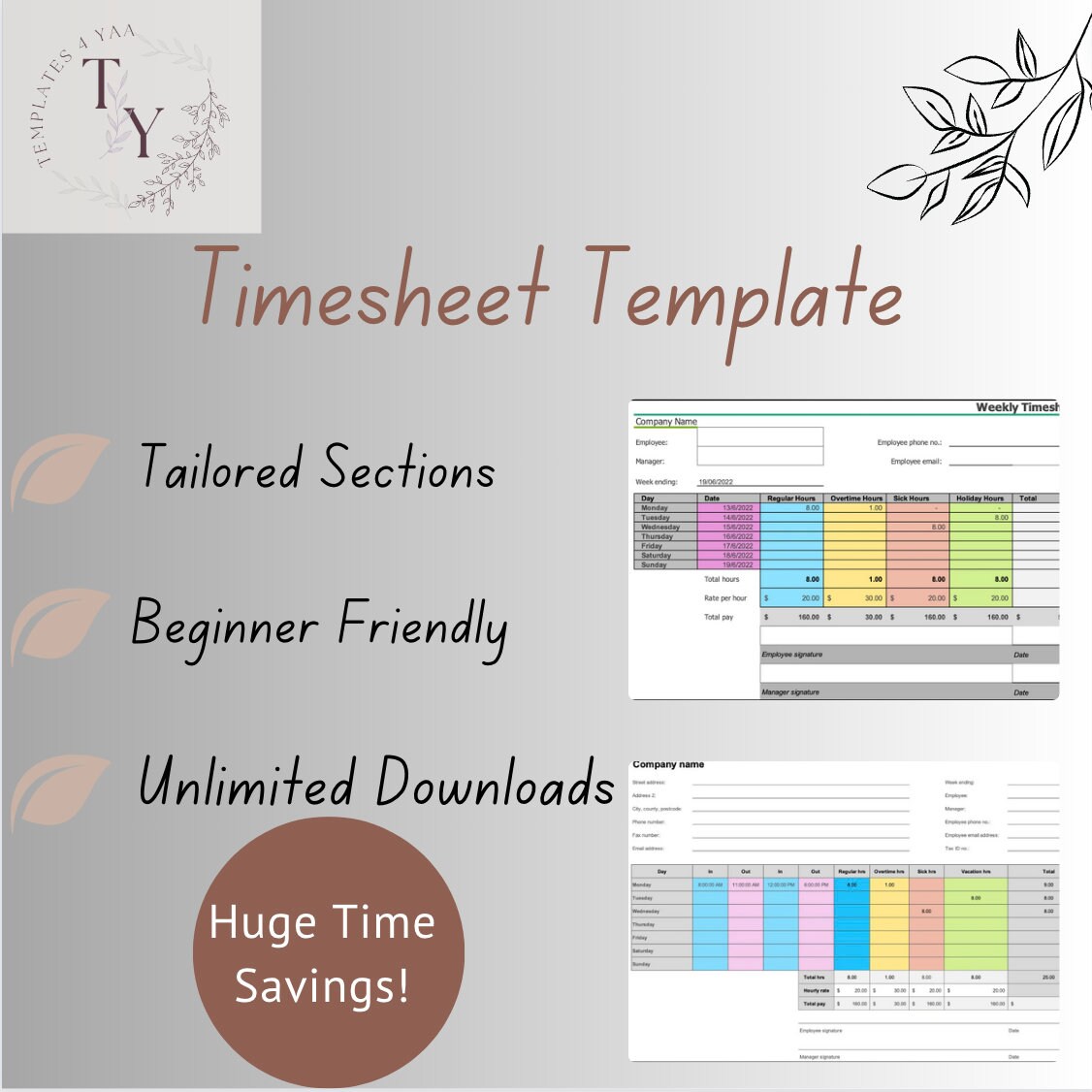 Effortless Time Management: Excel Timesheet Pack for Simplified ...