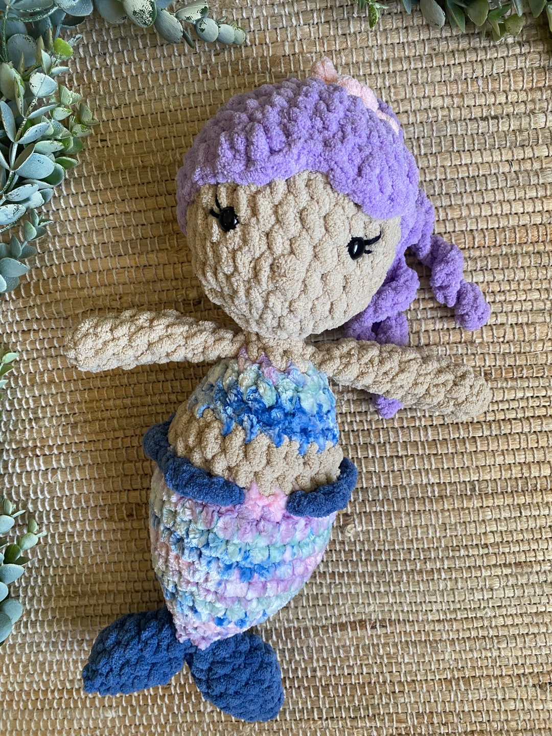 Mini Mermaid Stuffy / Mermaid Stuffed Toy / Crochet Mermaid / Ready to ...