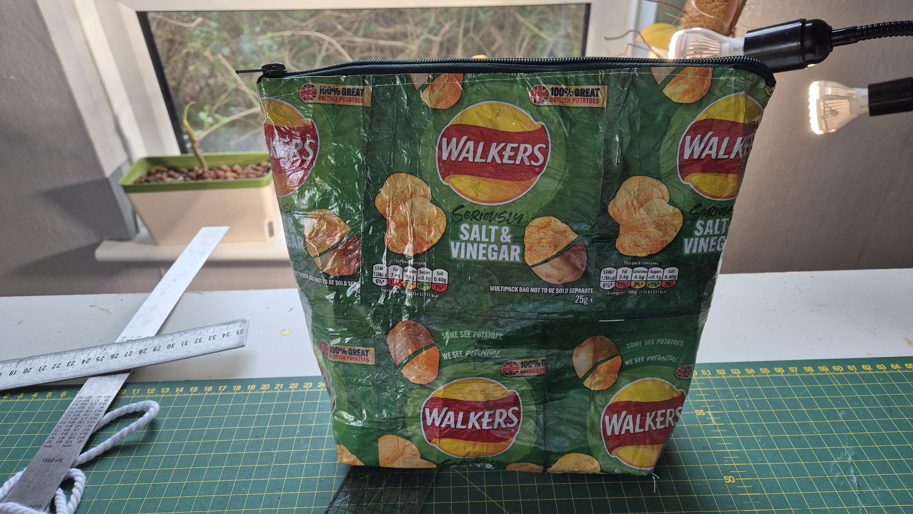 Upcycled Makeup Bag Made From Walkers Salt Vinegar Crisp Packets, Fully ...