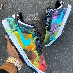 Custom Retro Dunk Lows – Hand-painted Galaxy Dunks – Unique Custom ...