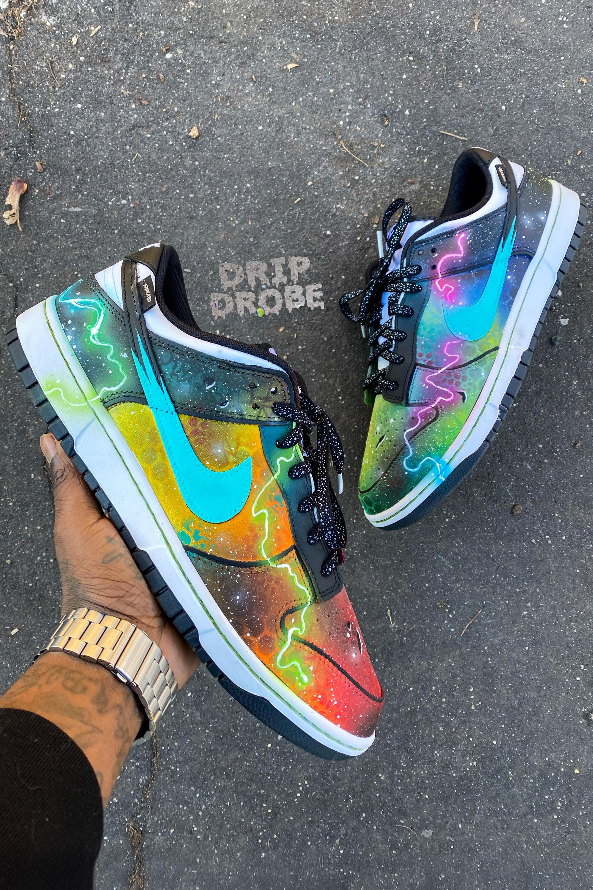 Custom Retro Dunk Lows – Hand-painted Galaxy Dunks – Unique Custom ...