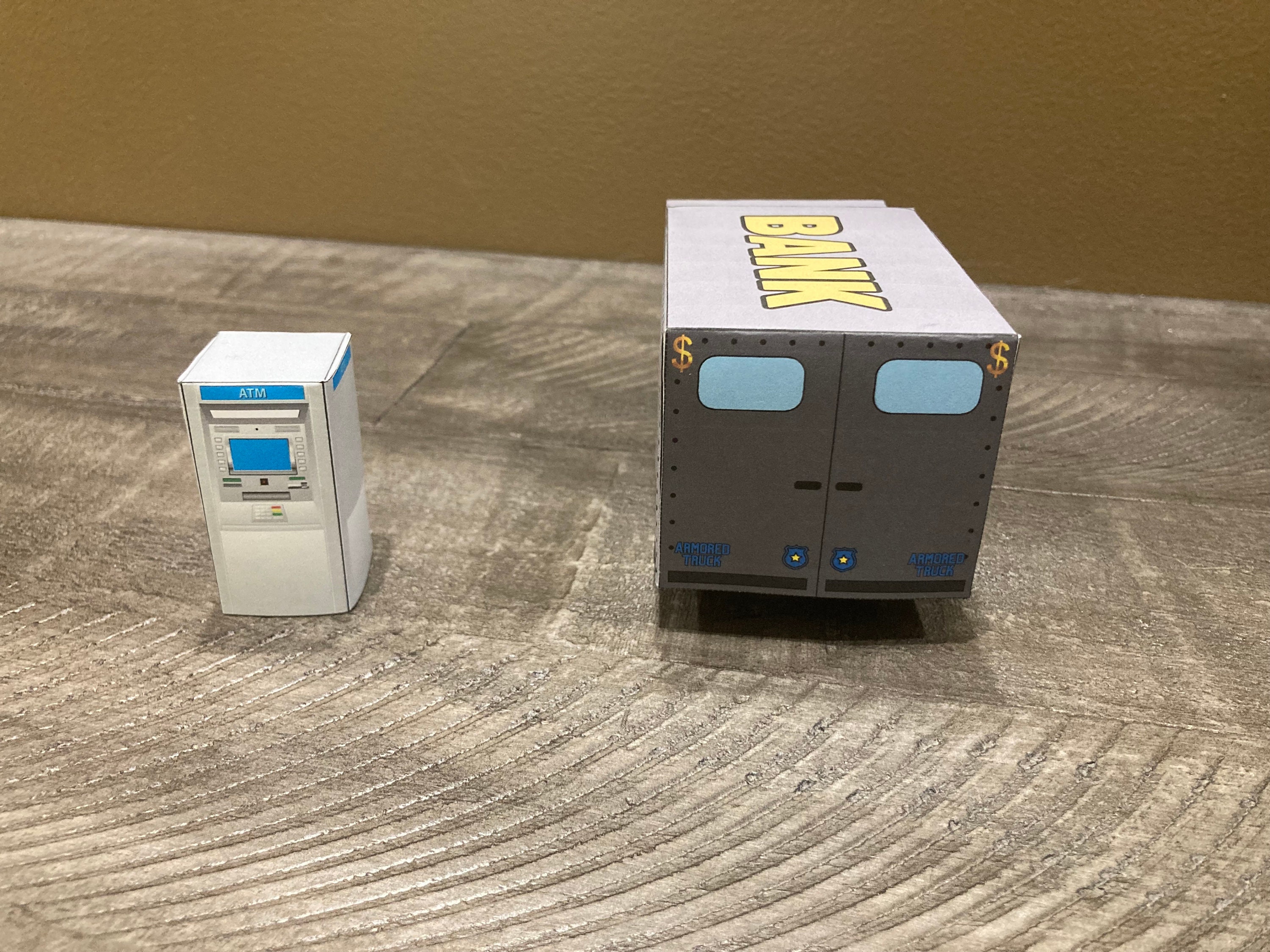 Printable Paper Bank: With Bank Truck and ATM - Digital Download - Etsy