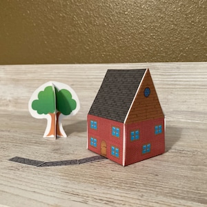Printable Paper House: With Tree and Pathway - Digital Download - Etsy