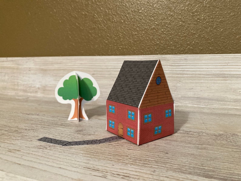 Printable Paper House: With Tree and Pathway - Digital Download - Etsy