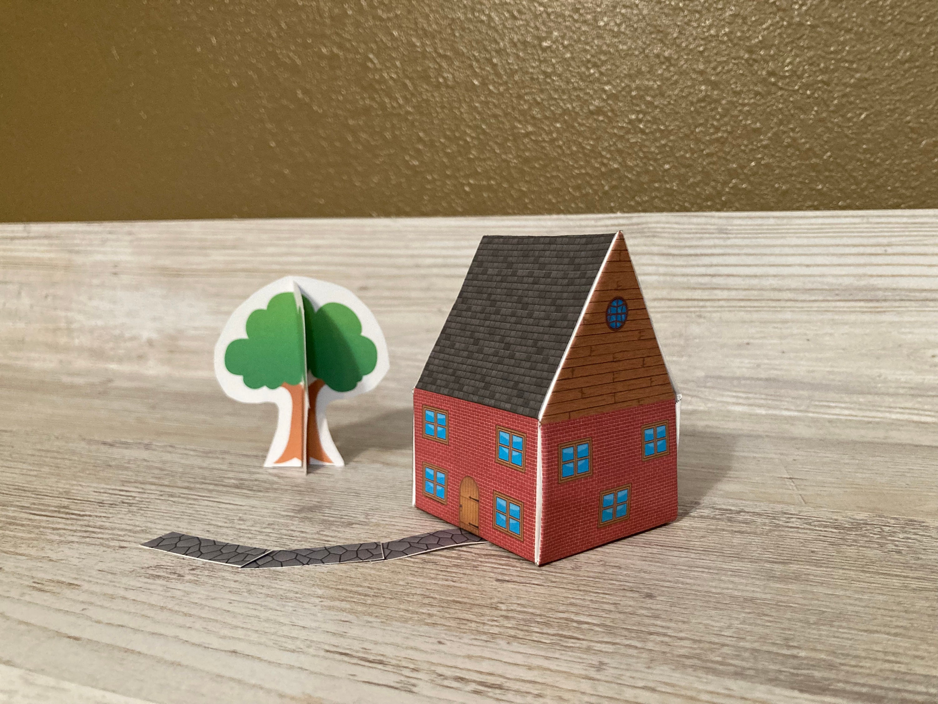 Printable Paper House: With Tree and Pathway - Digital Download - Etsy