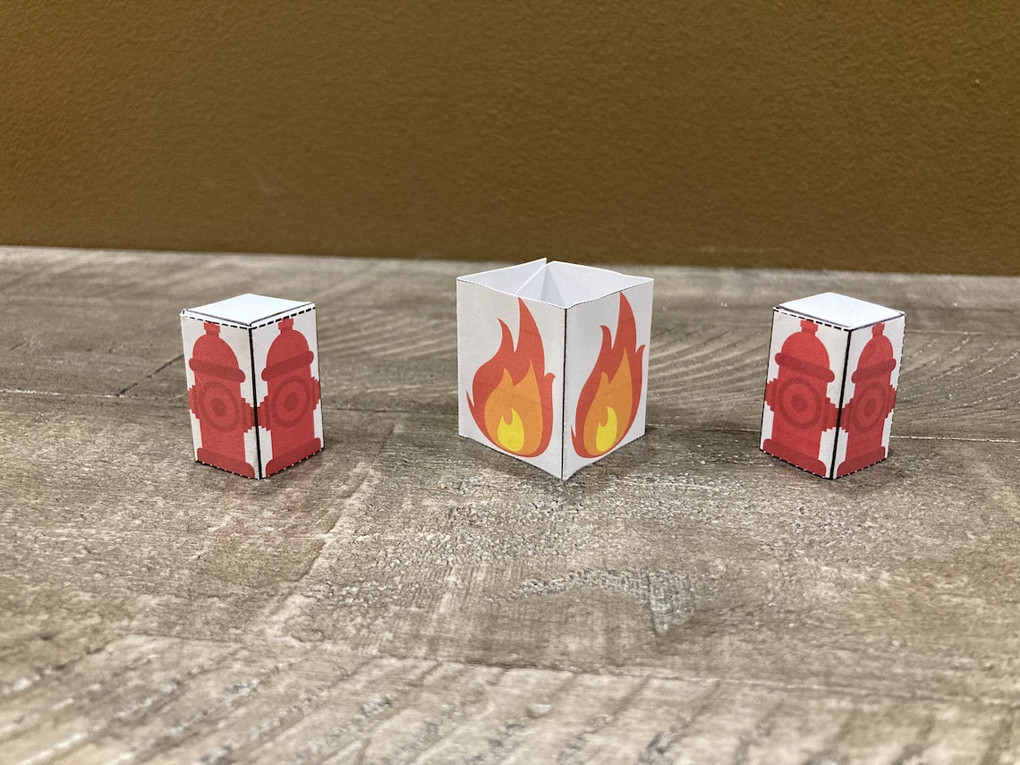 Printable Paper Fire Station: {large} - With Fire Truck - Digital ...