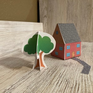 Printable Paper House: With Tree and Pathway - Digital Download - Etsy