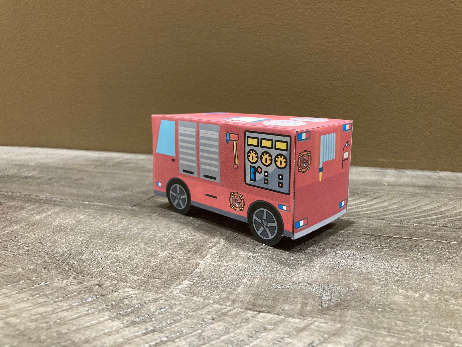 Printable Paper Fire Station: {large} - With Fire Truck - Digital ...