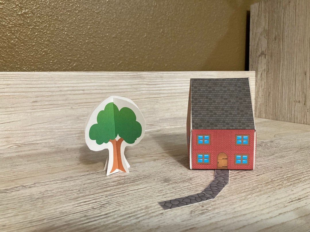 Printable Paper House: With Tree and Pathway - Digital Download - Etsy