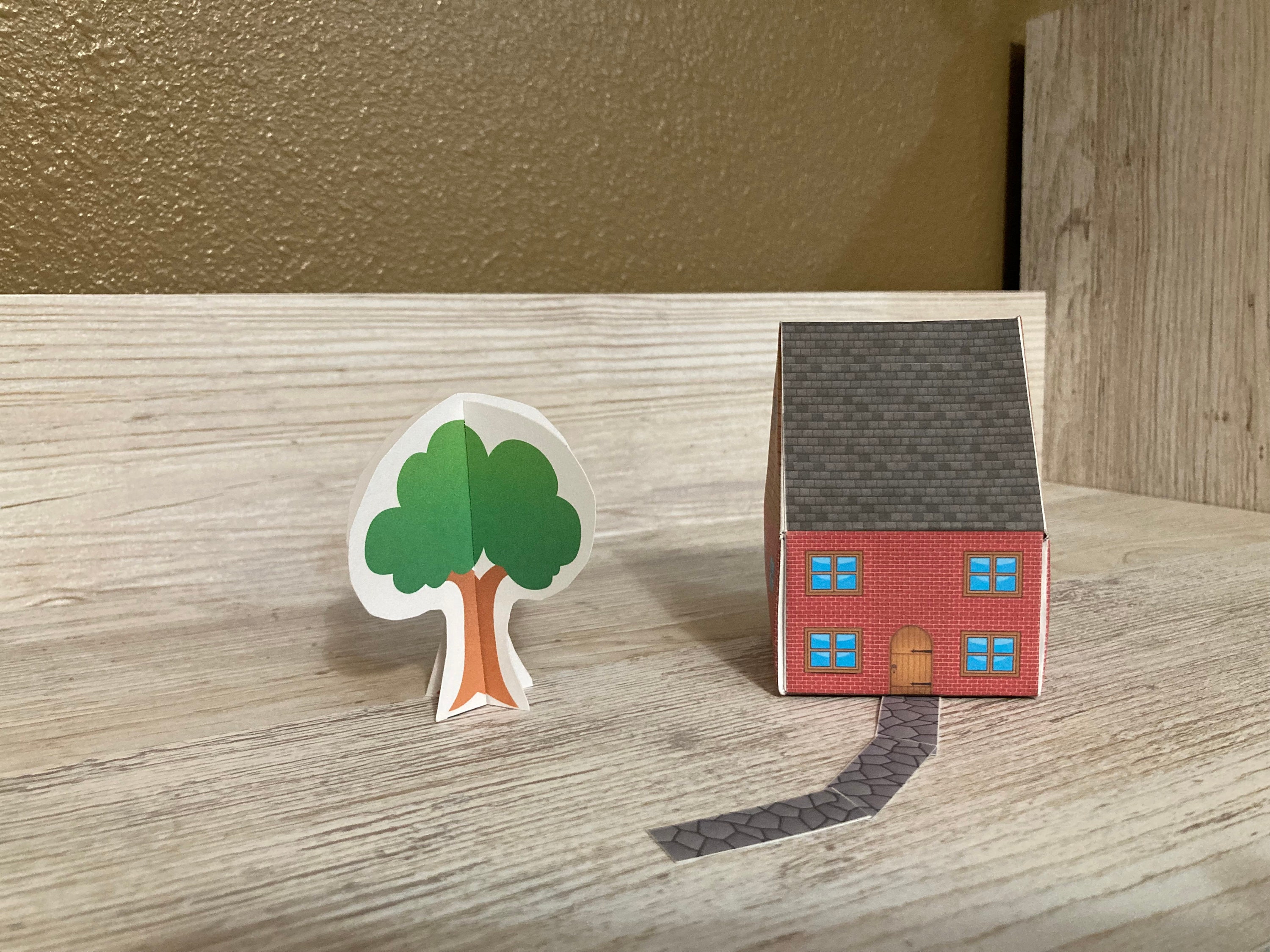 Printable Paper House: With Tree and Pathway - Digital Download - Etsy