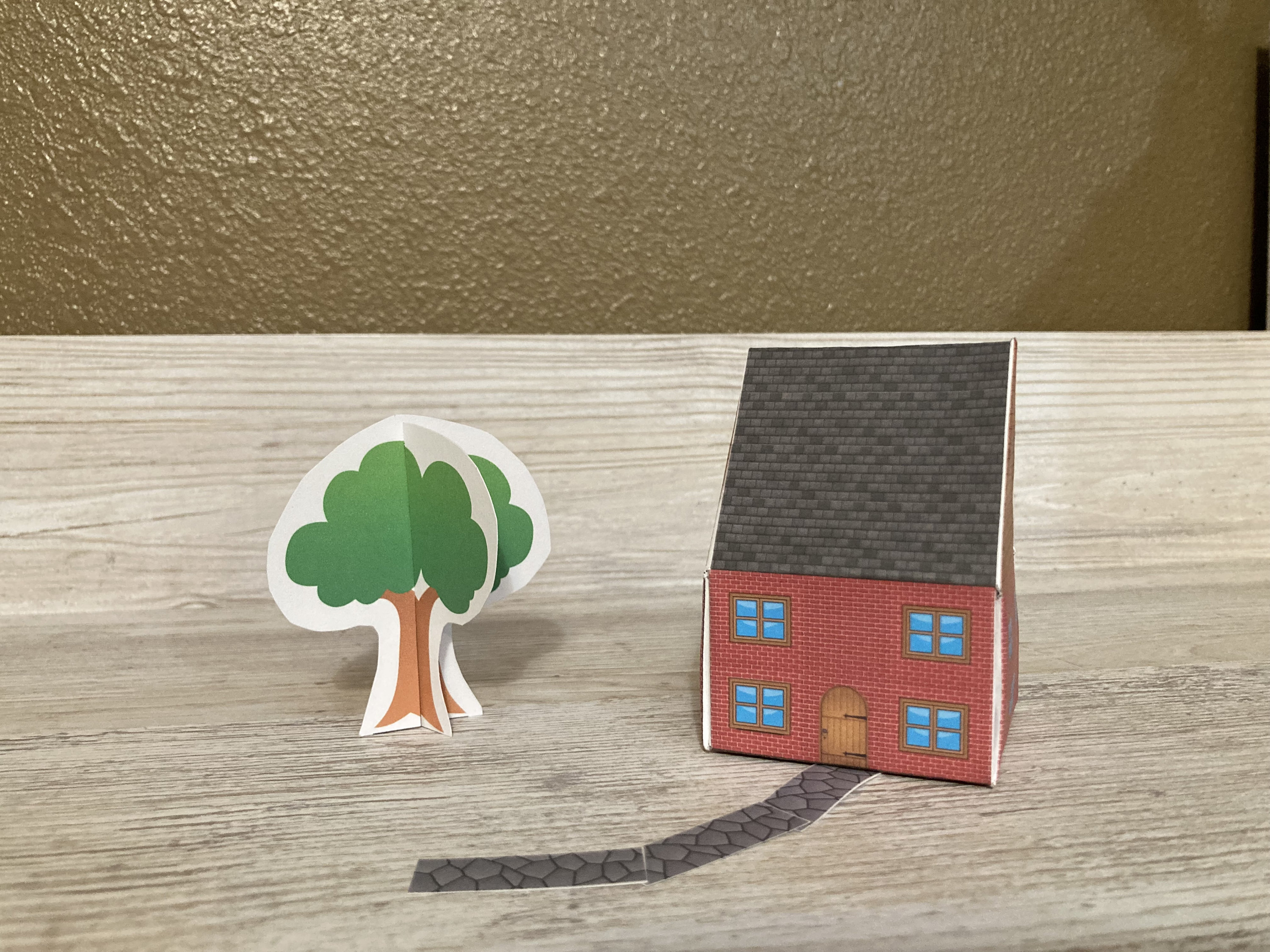 Printable Paper House: With Tree and Pathway - Digital Download - Etsy