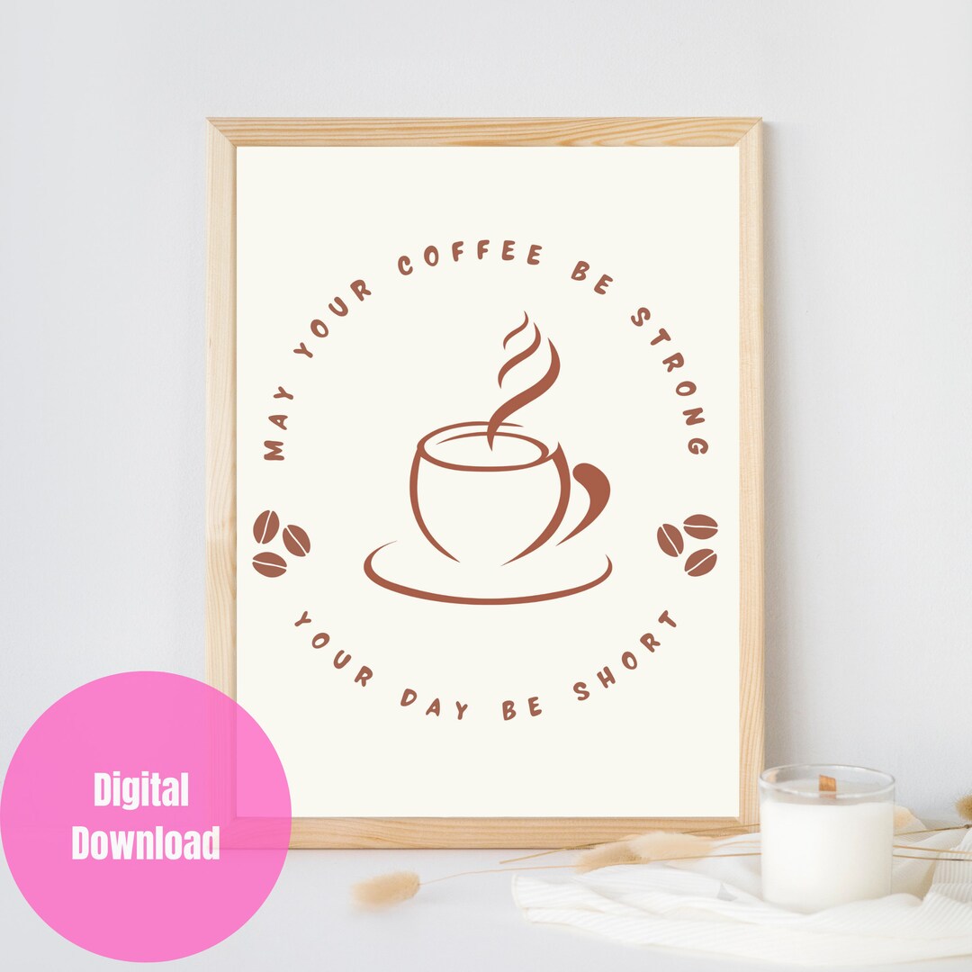 Instant Download Coffee Mug Poster Coffee Bar Poster - Etsy