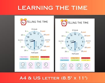 Time Learning Clocks Printable Clock Activity Telling Time - Etsy