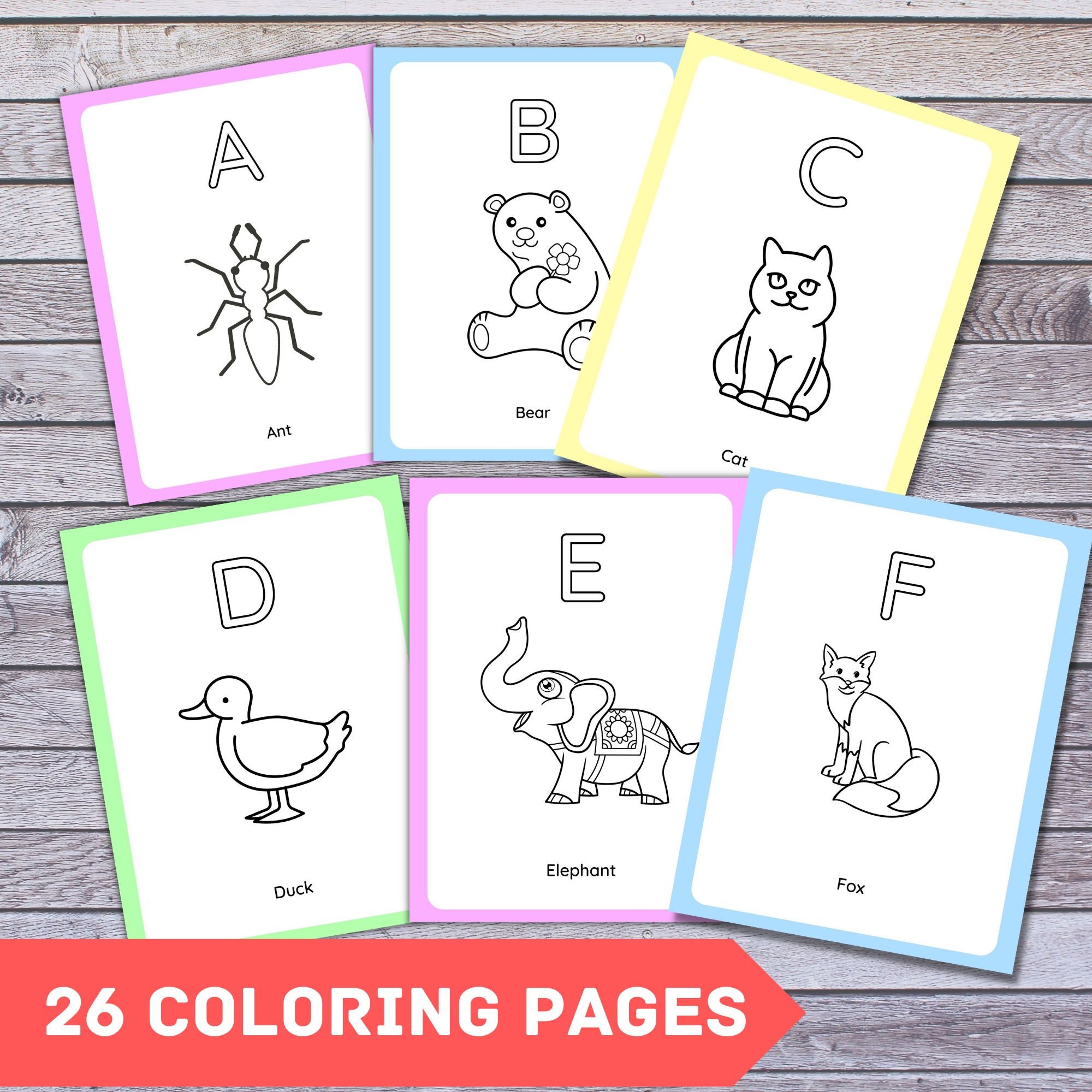 Instant Download 29 Pages for Animal Alphabet Coloring - Etsy Canada