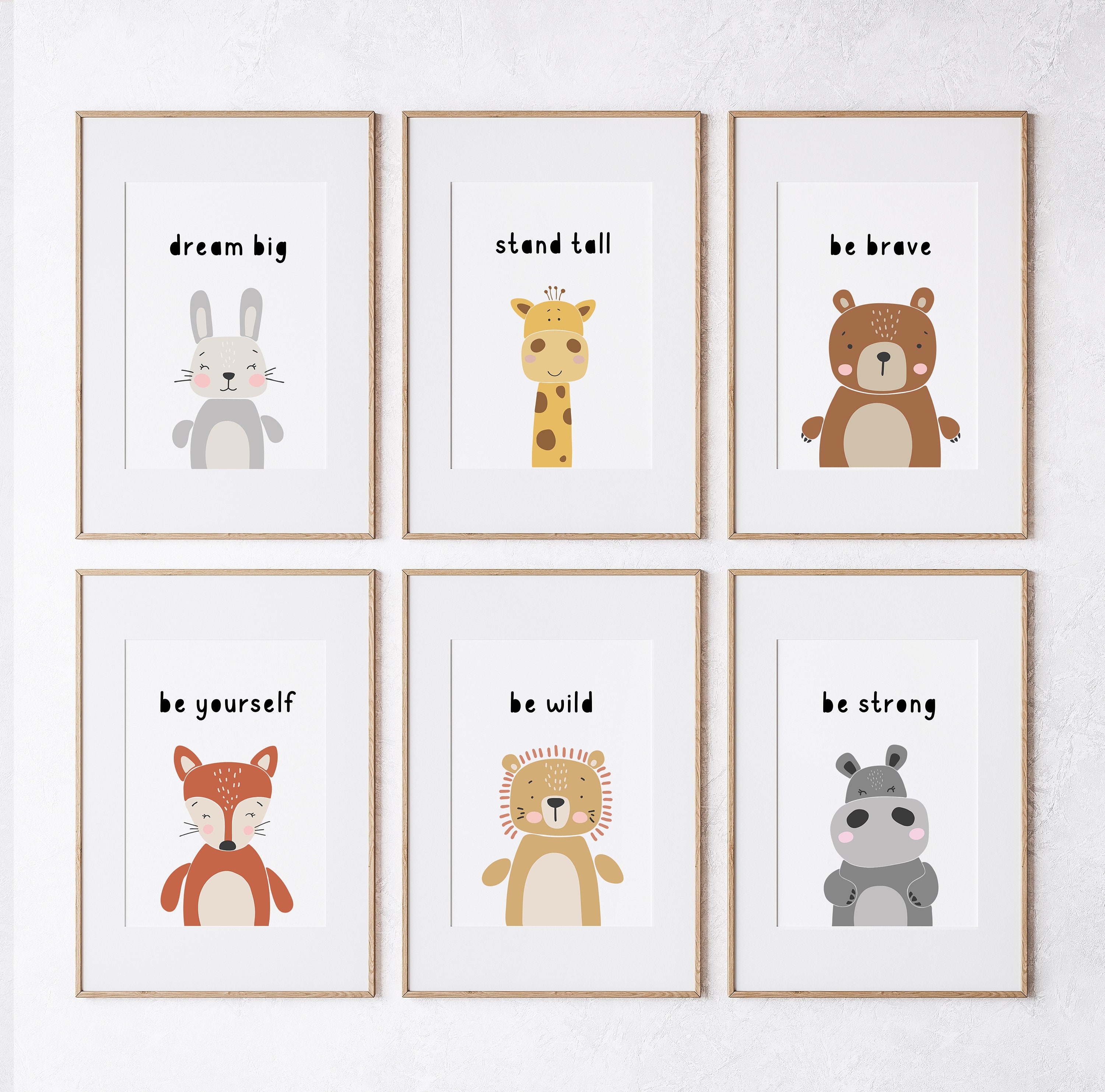 Safari Nursery Affirmations Decor Set of 6 Baby Nursery Wall - Etsy