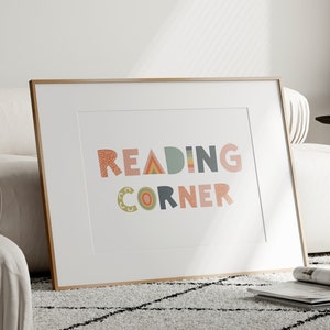 Reading Corner Sign Rainbow Kids Room Decor Montessori Wall Art - Etsy