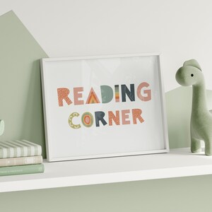 Reading Corner Sign Rainbow Kids Room Decor Montessori Wall Art - Etsy