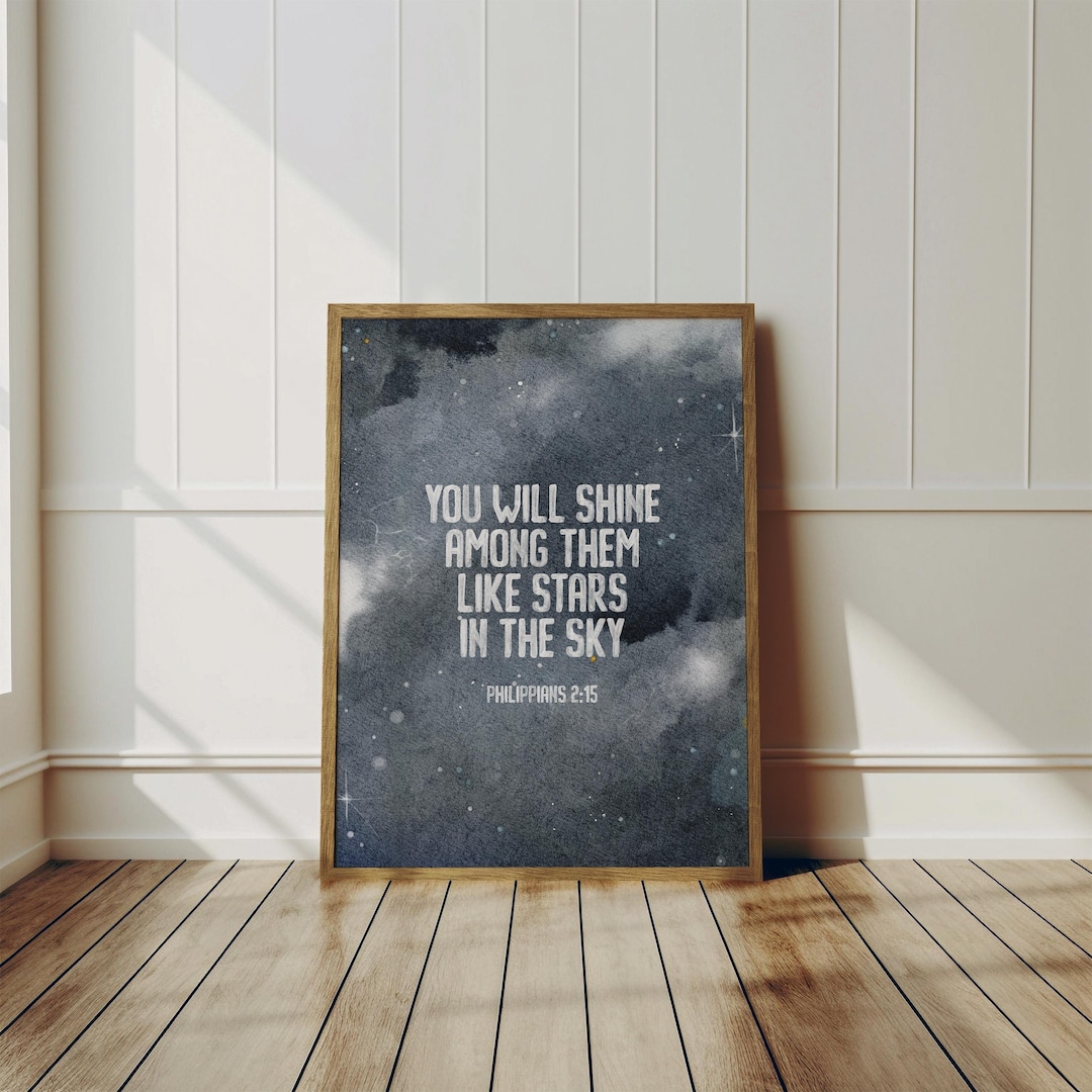 PHILIPPIANS 2:15 Kids Room Printable Wall Art Bible Verse Space Nursery ...