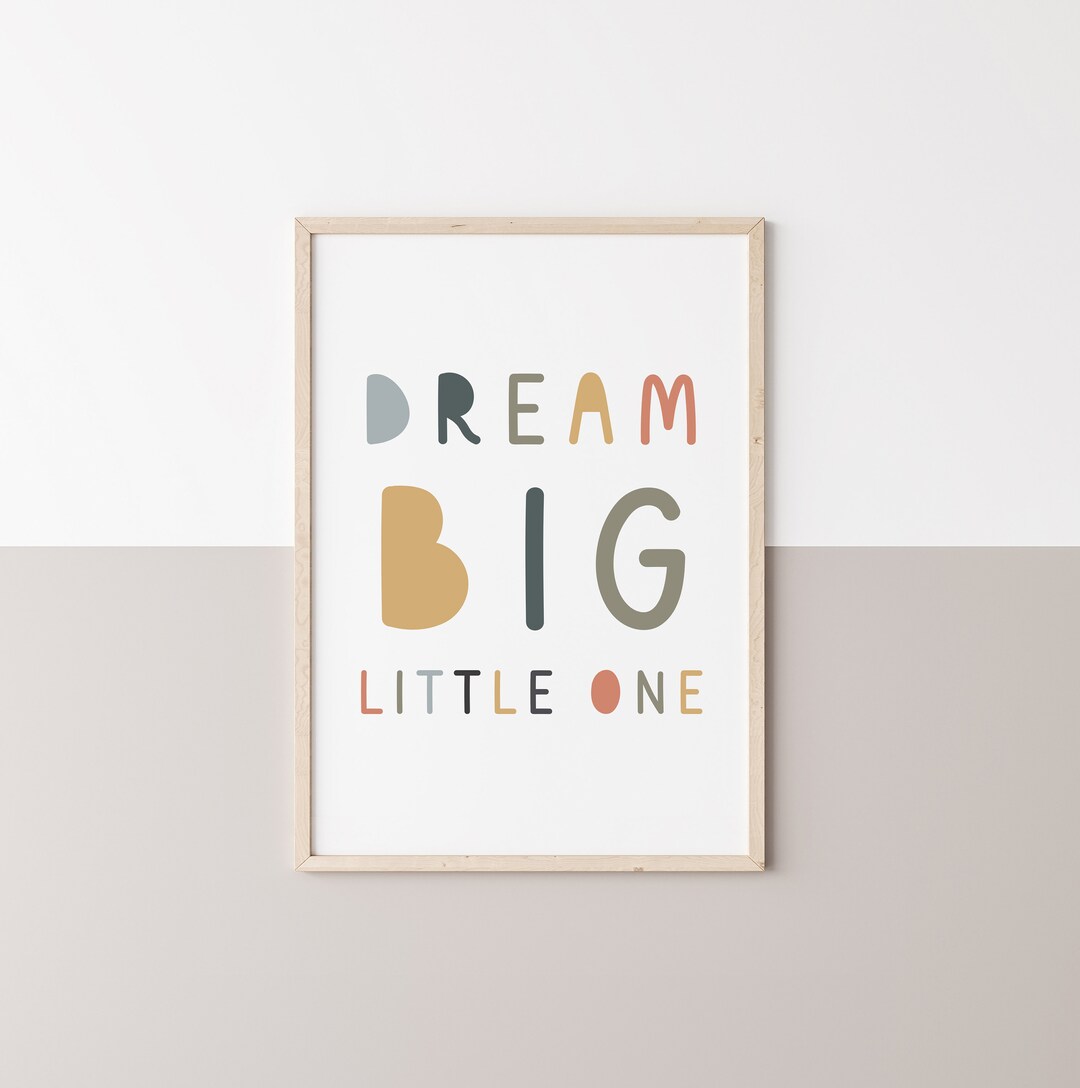 Dream Big Little One Sign Print Boho Nursery Decor Girls Bedroom Decor ...