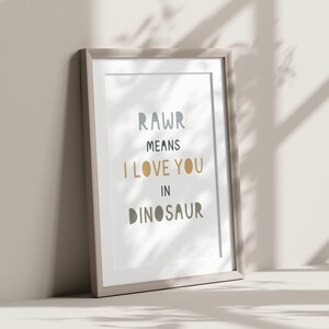 Rawr Means I Love You in Dinosaur Sign Kids Room Decor Dinosaur Prints ...