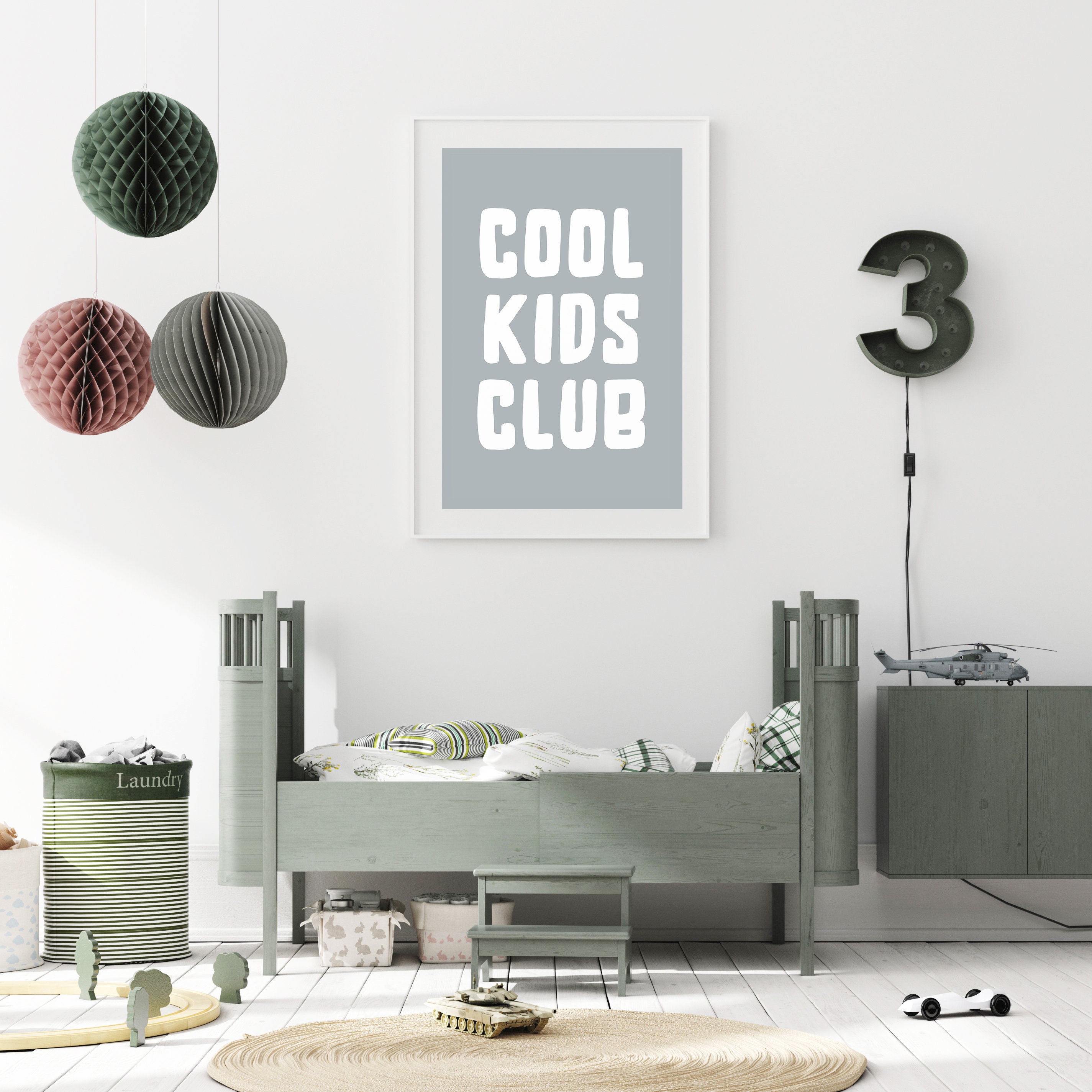 Cool Kids Club Downloadable Print Blue Boy Nursery Decor Minimalist ...