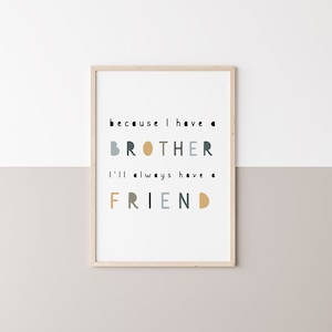 Brother Quote Wall Art Because I Have a Brother I'll Always Have a ...