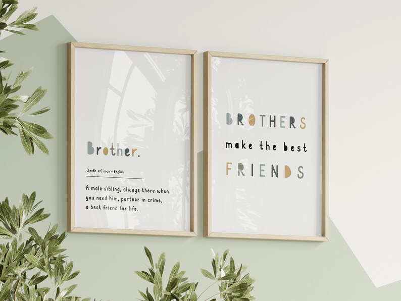 Brothers Wall Art Definition Brothers Make the Best Friends Set of 2 ...