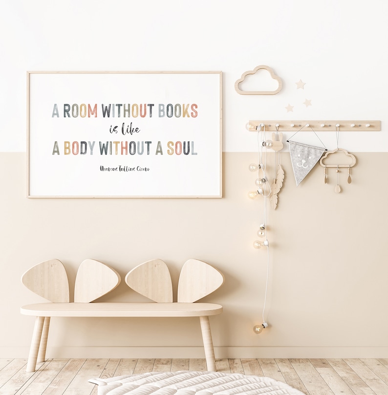 Reading Corner Quote Wall Art Book Lover Gift Reading Corner Kids Wall ...