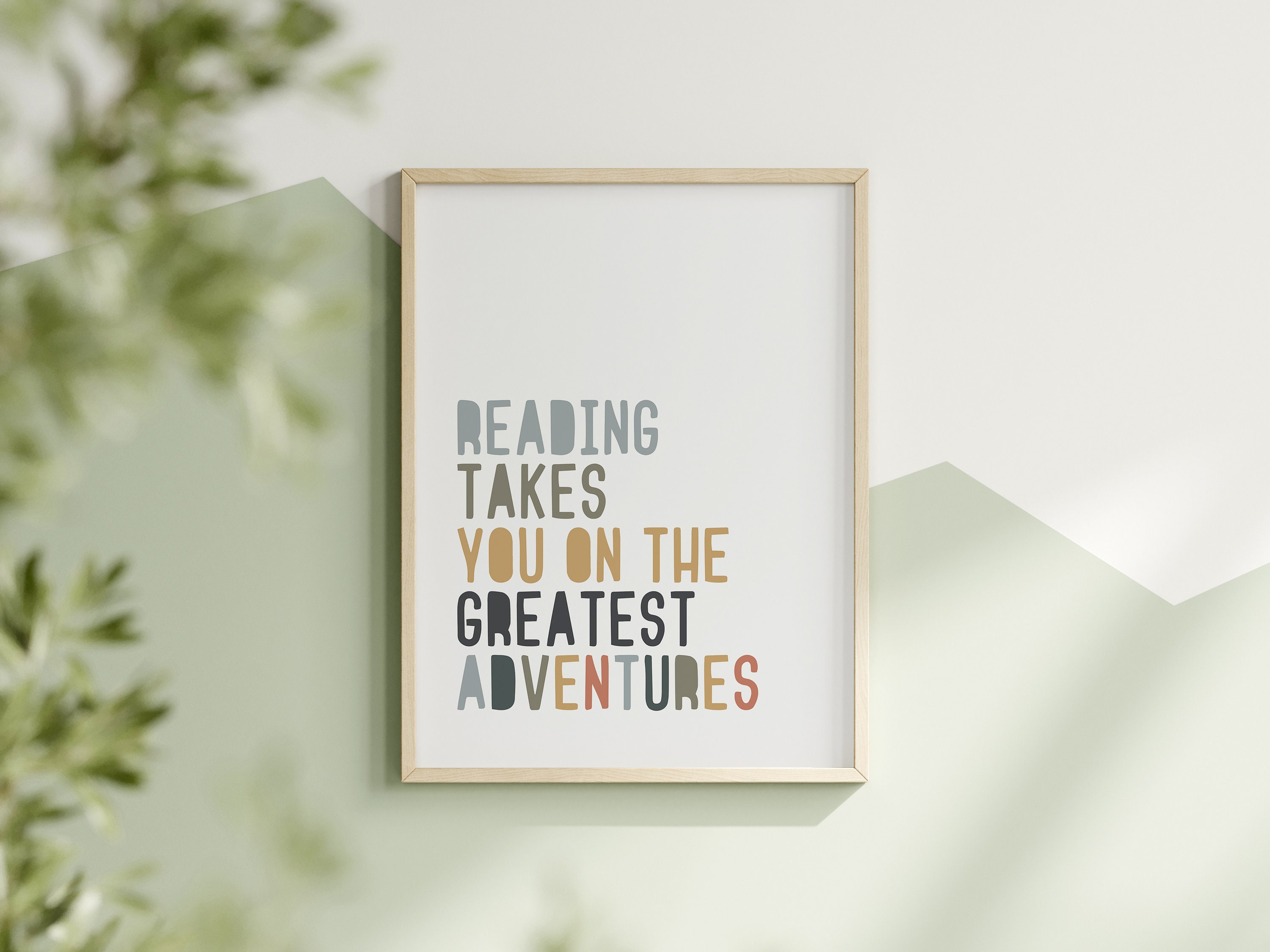 Kids Montessori Reading Corner Set of 6 Wall Art Decor Read Definition ...