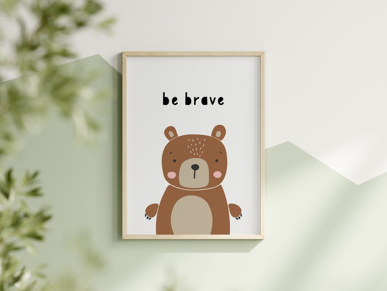 Safari Nursery Affirmations Decor Set of 6 Baby Nursery Wall Art Animal ...