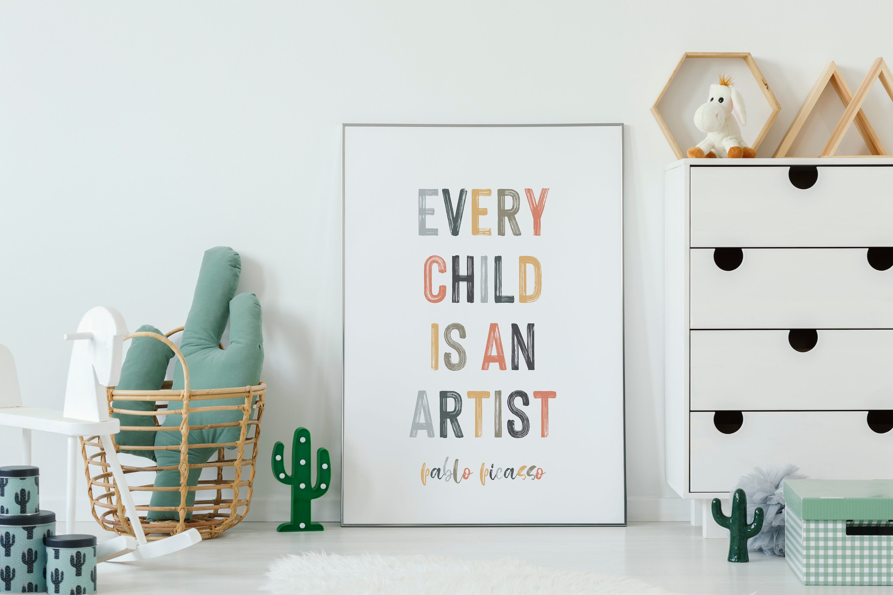 Pablo Picasso Every Child is an Artist Quote Print Nursery - Etsy