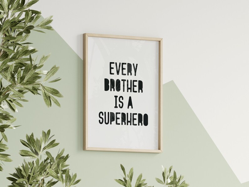 Every Brother is A Superhero Print Wall Art for Brothers Boys Room ...