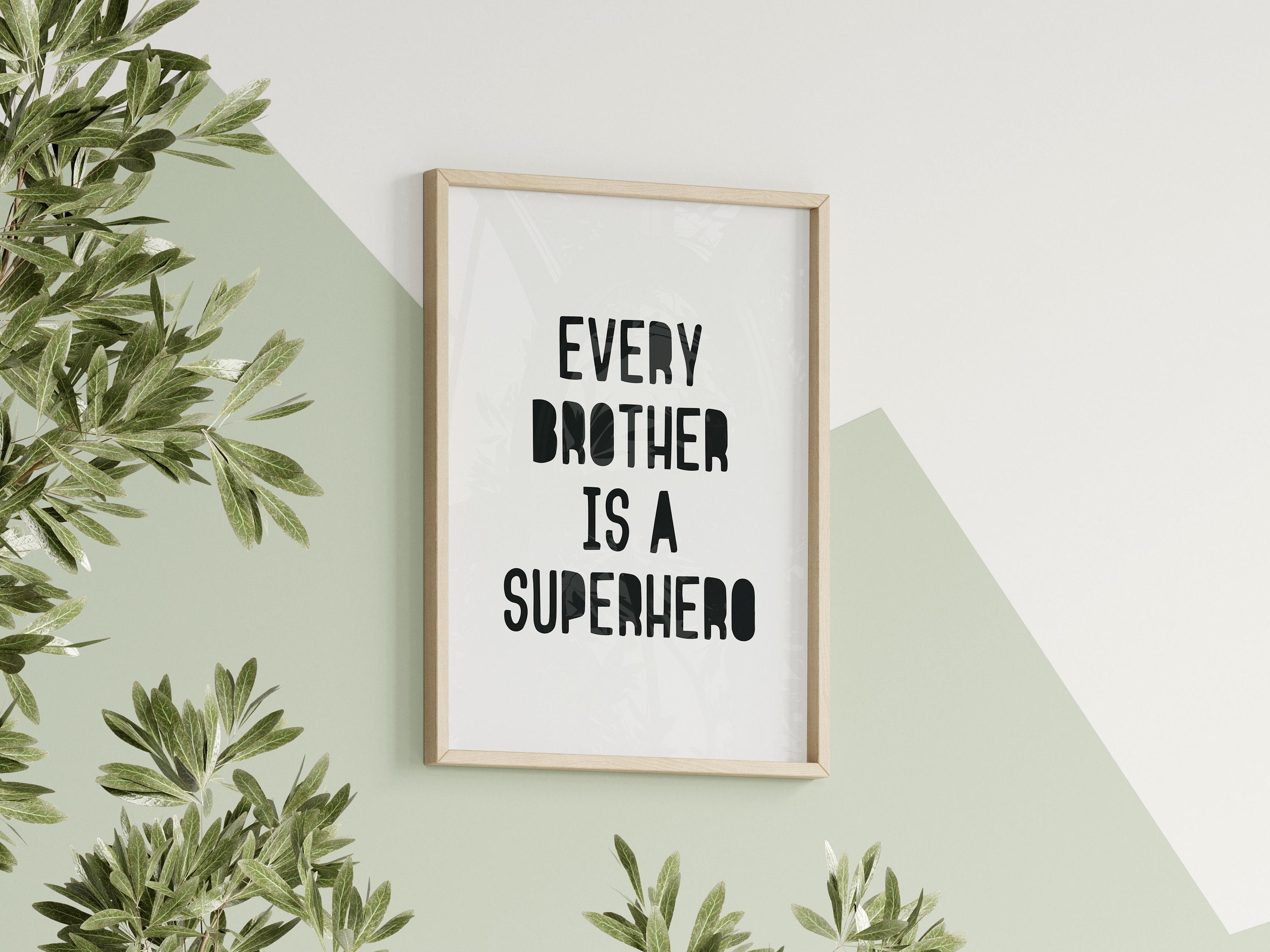 Every Brother is A Superhero Print Wall Art for Brothers Boys Room ...