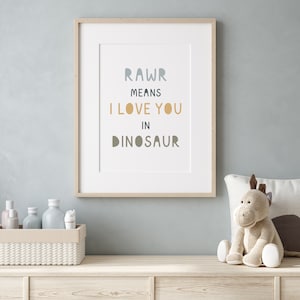Rawr Means I Love You in Dinosaur Sign Kids Room Decor Dinosaur Prints ...