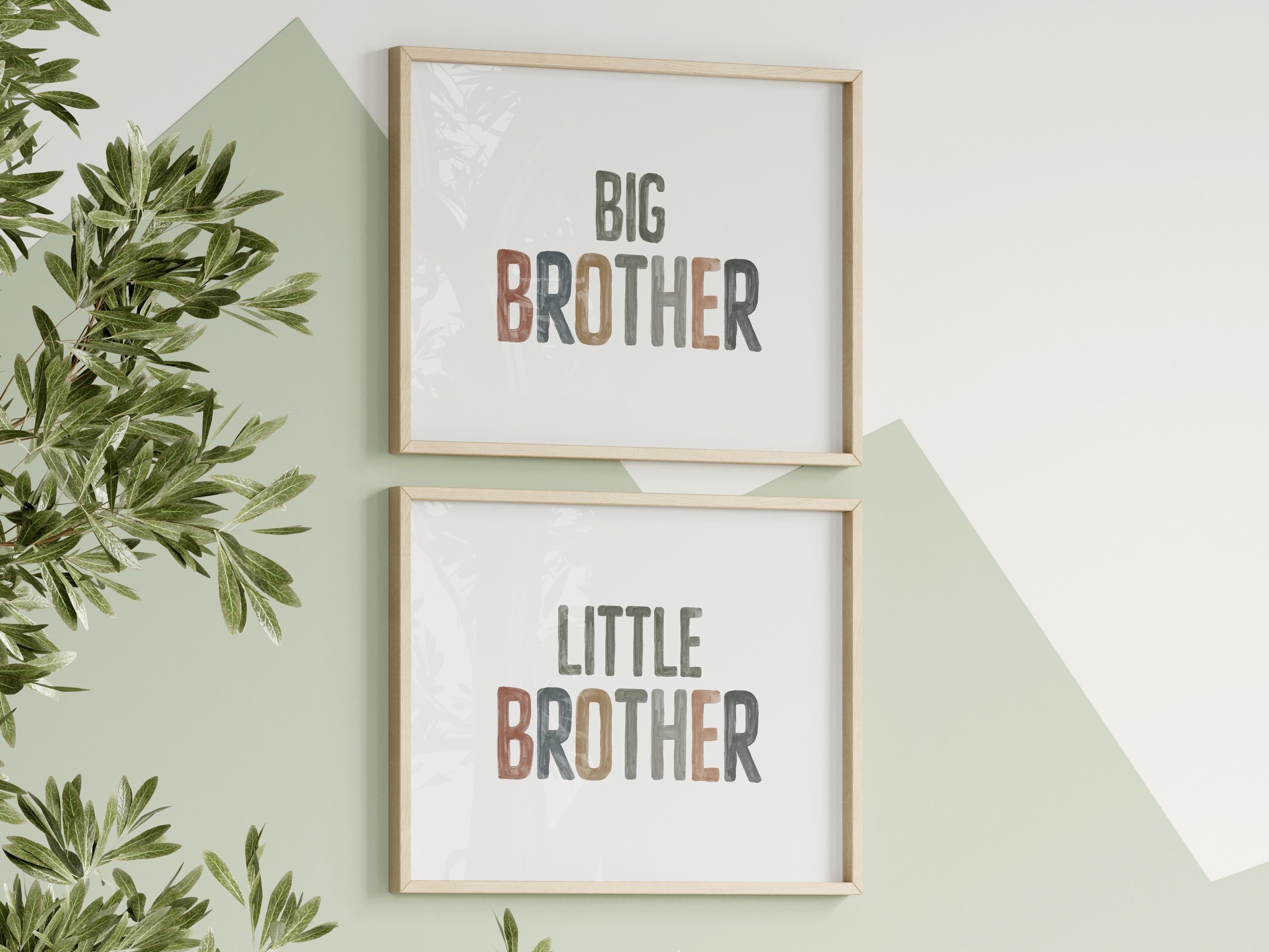 Big Brother Little Brother Art Duo Charming Sibling Wall Decor ...