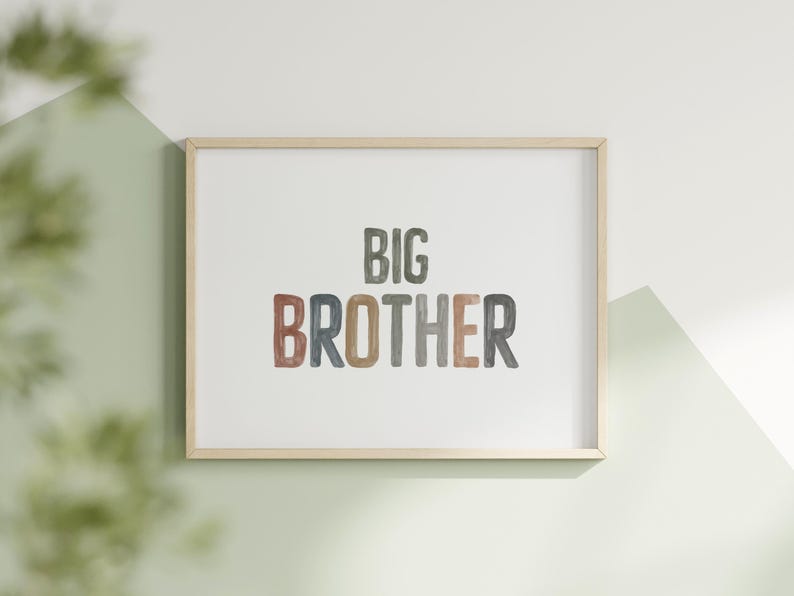 Big Brother Little Brother Art Duo Charming Sibling Wall Decor ...