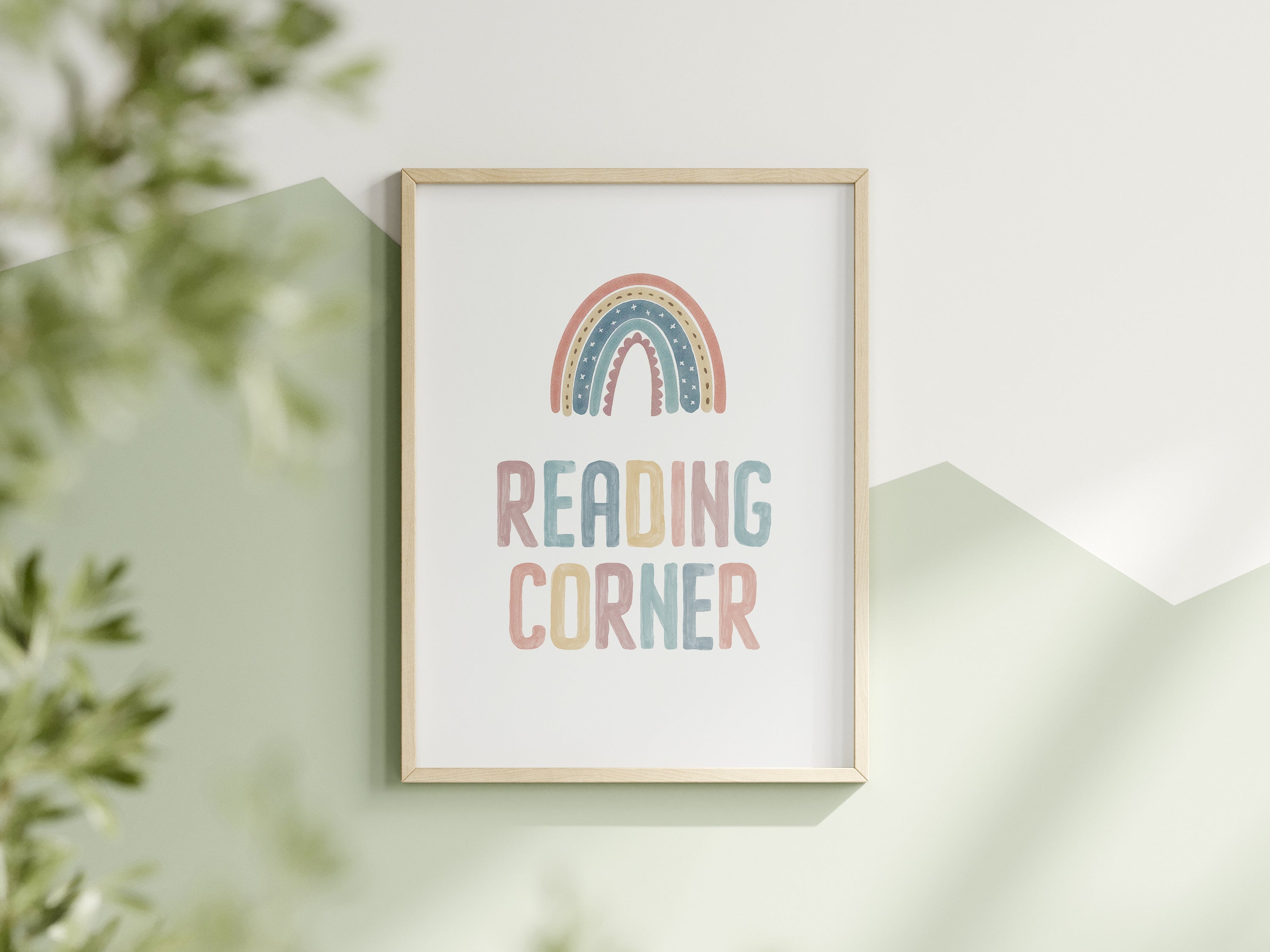 Cozy Reading Corner Printable Rainbow Theme Watercolor Print Montessori ...