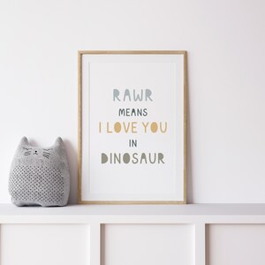 Rawr Means I Love You in Dinosaur Sign Kids Room Decor Dinosaur Prints ...