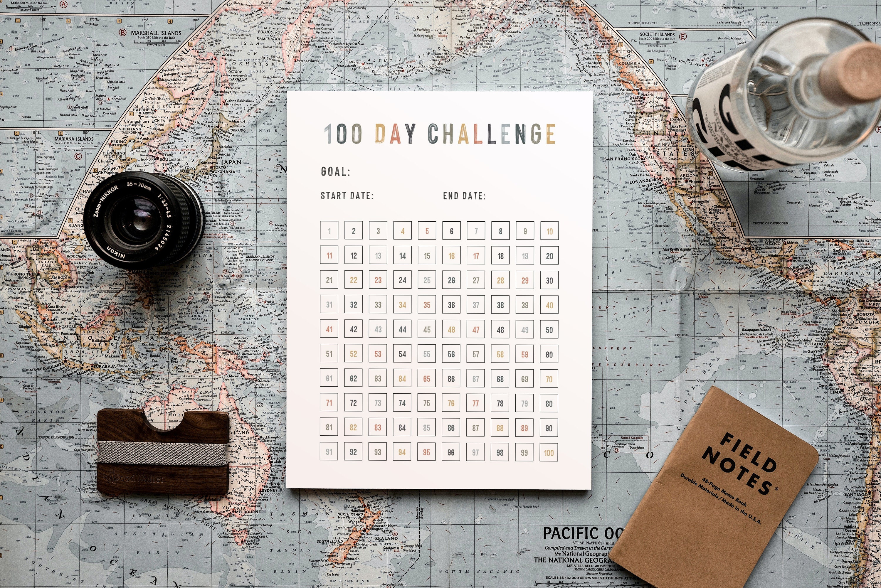 Défi de 100 jours 100 jours de défi télécharger Feuille de - Etsy France