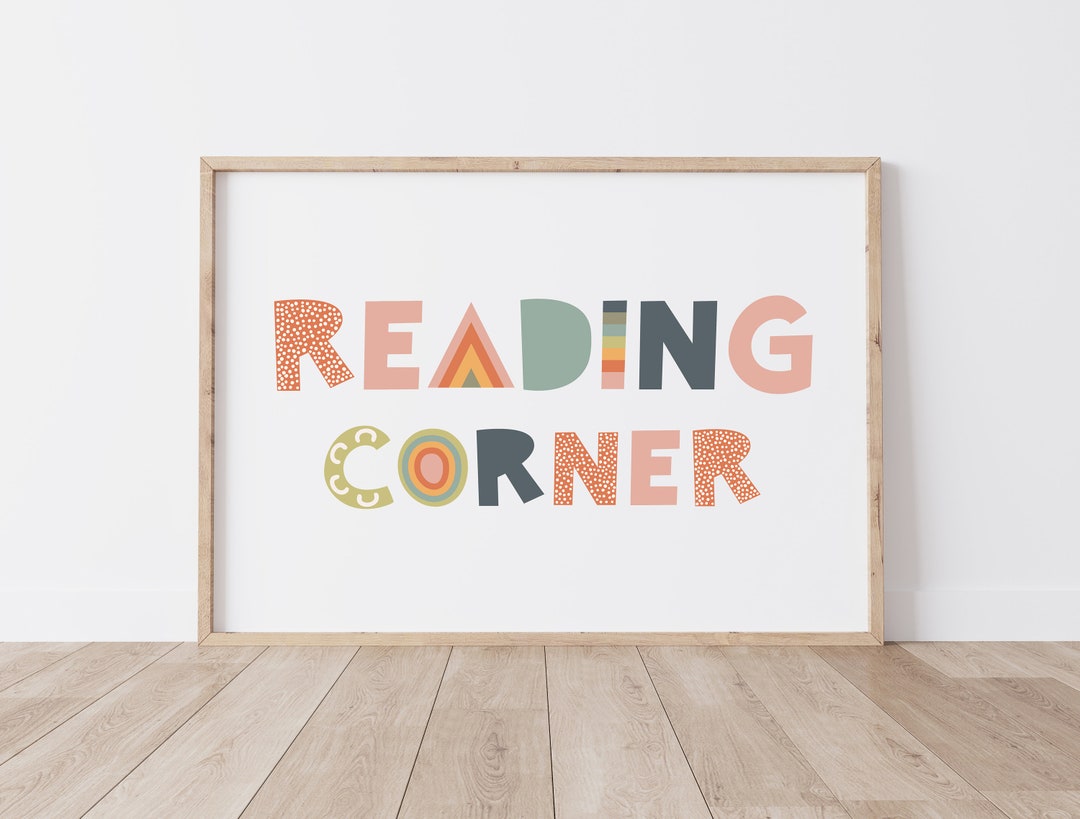 Reading Corner Sign Rainbow Kids Room Decor Educational - Etsy