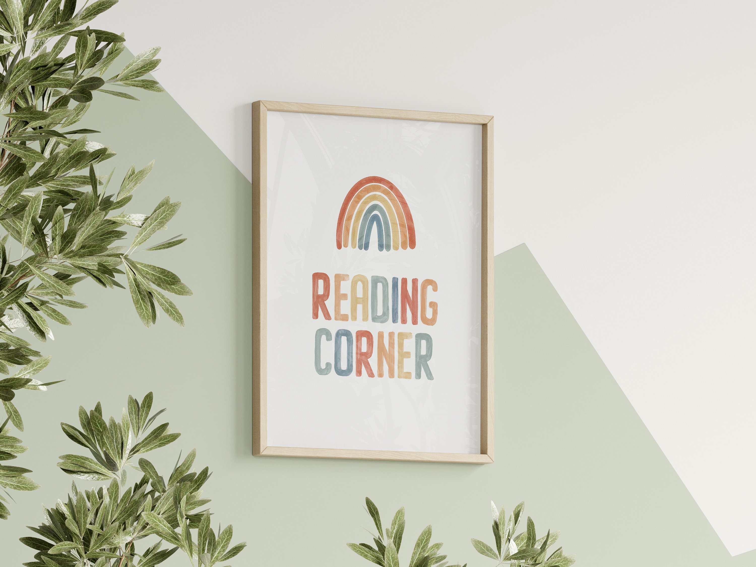 Colorful Rainbow Wall Art for Reading Corner Watercolor Print ...
