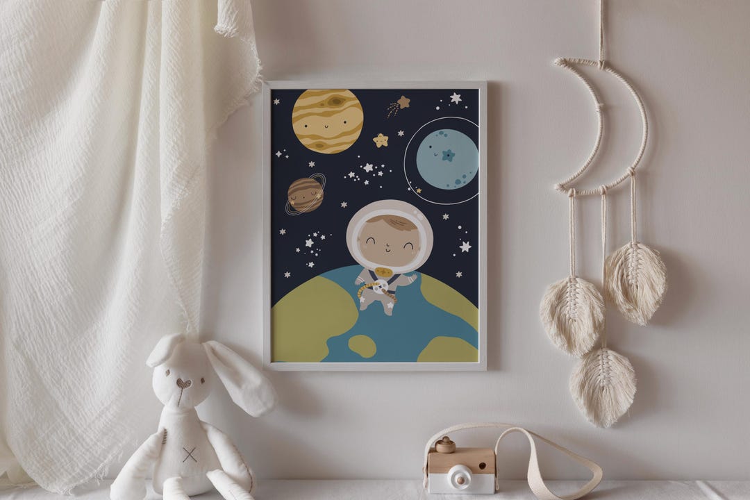 Astronaut Poster Space Print for Boys Room Decor - Etsy