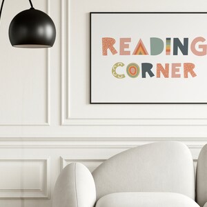 Reading Corner Sign Rainbow Kids Room Decor Montessori Wall Art - Etsy