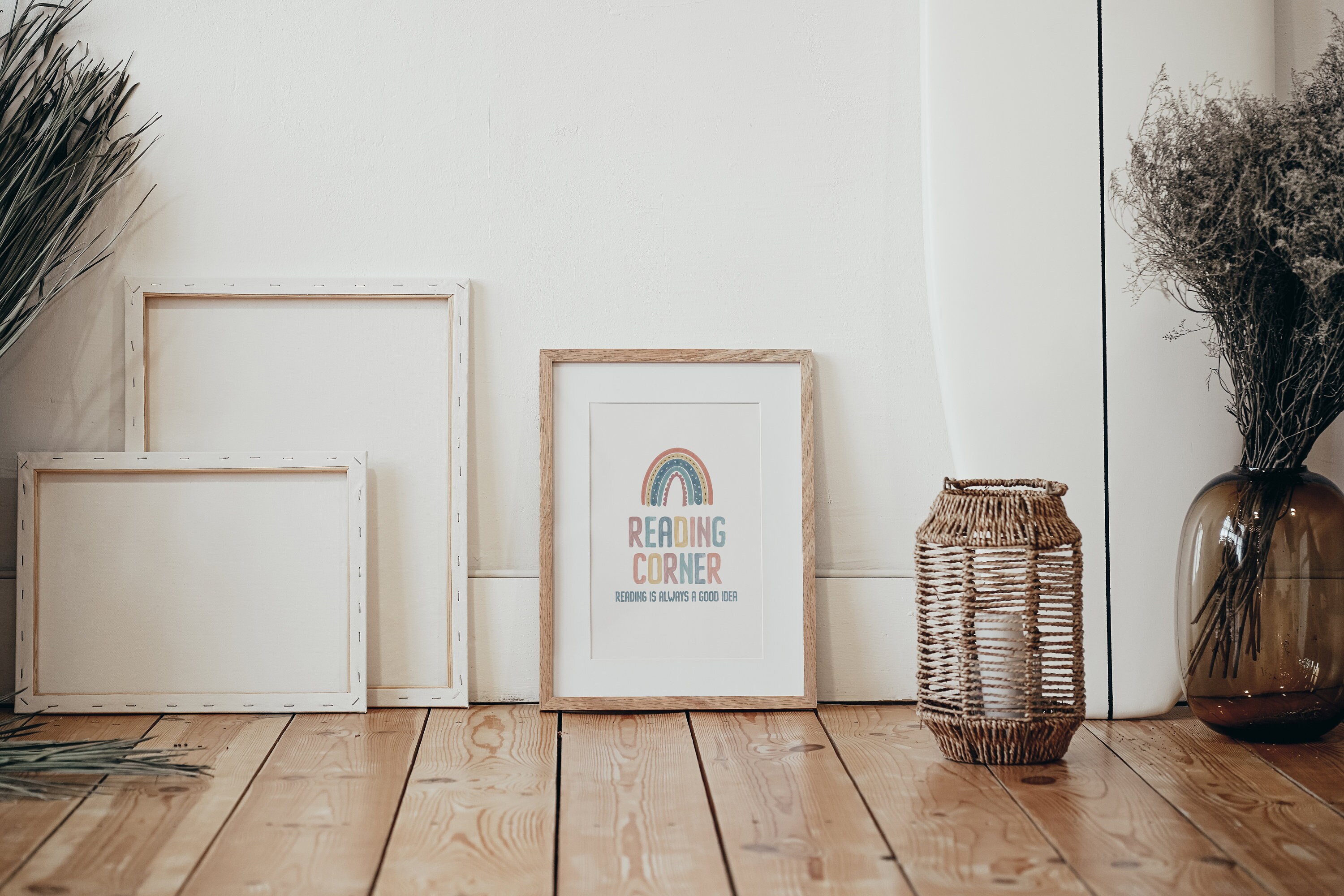 Cozy Reading Corner Printable Rainbow Theme Watercolor Print Montessori ...